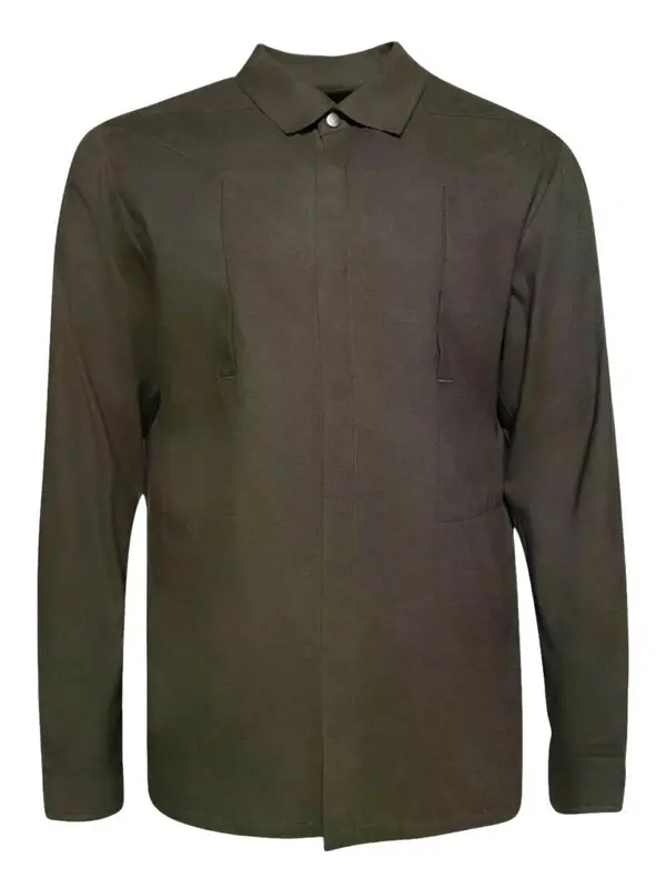 Rick Owens Long Sleeve Pocket-strap Shirt - Brown
