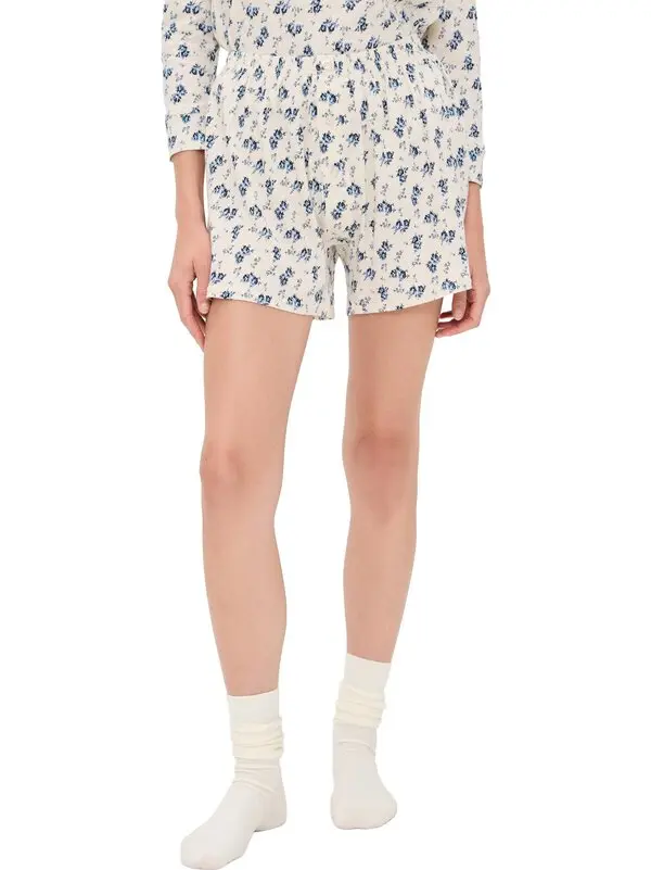 The Great. The Jersey Boxer Shorts - Indigo Rose