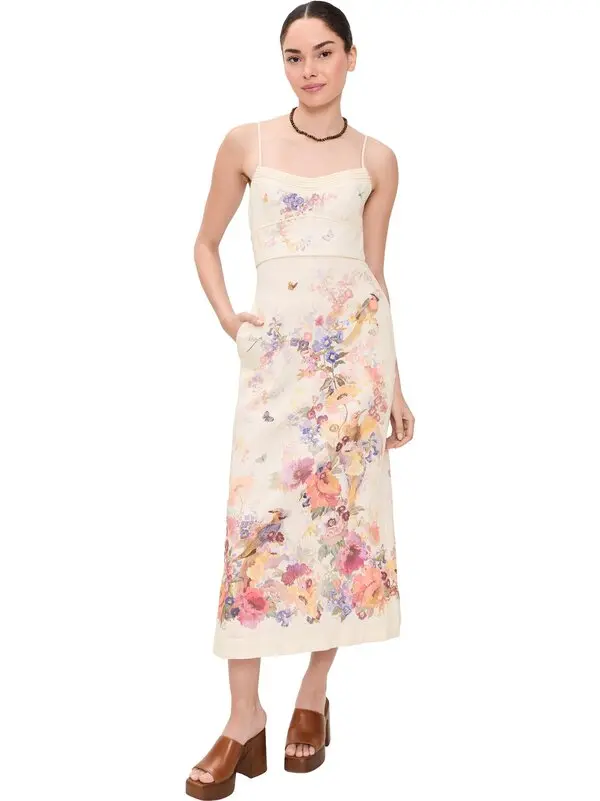 Zimmermann Alchemy Midi Dress - Cream Multi Floral