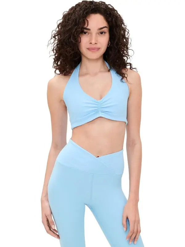 Year Of Ours Stretch Halter Sports Bra - Sky