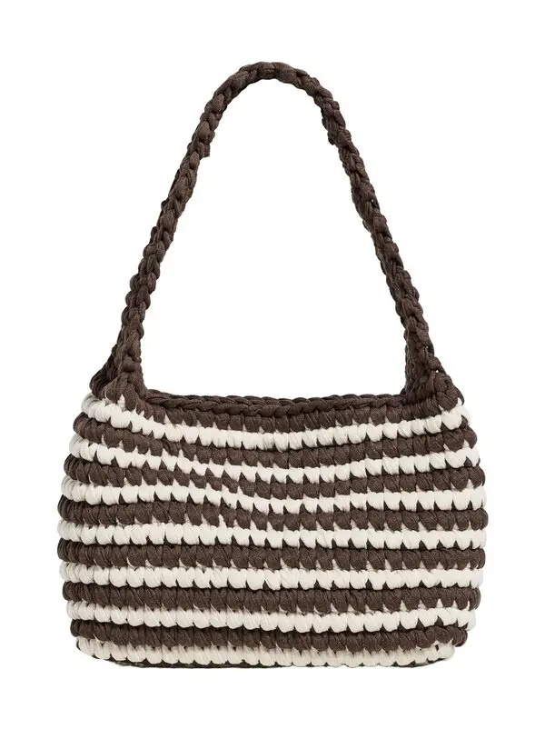 Binge Knitting Valentina Crochet Shoulder Bag - Sandy Combo