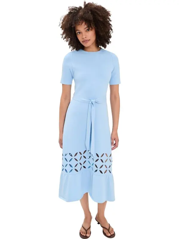 Shoshanna Pendelton Midi Dress - Sky Blue