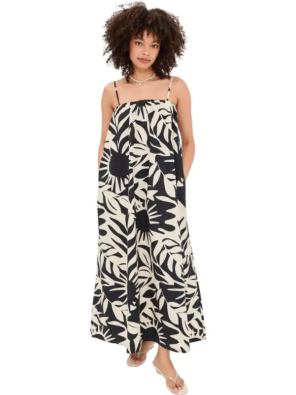 Faherty Brand Coastal Poplin Kaua Midi Dress - Garden Sonata