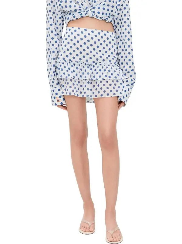 CONIGLIO PALM BEACH Cinch Back Mini Skirt - Pacific Dot