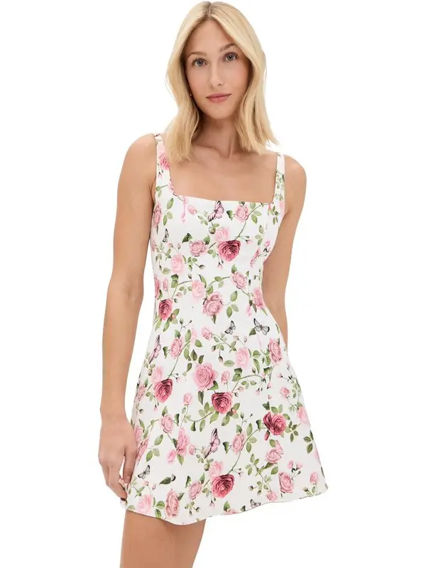 Alice + Olivia Julia Mini Dress - Garden Gossip Off White