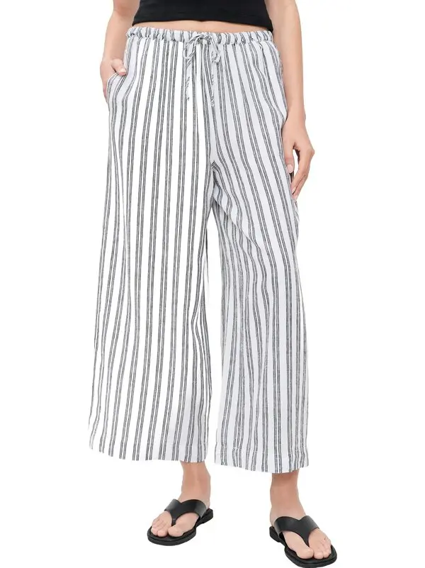 Z Supply Striped Linen Blend Pants - White