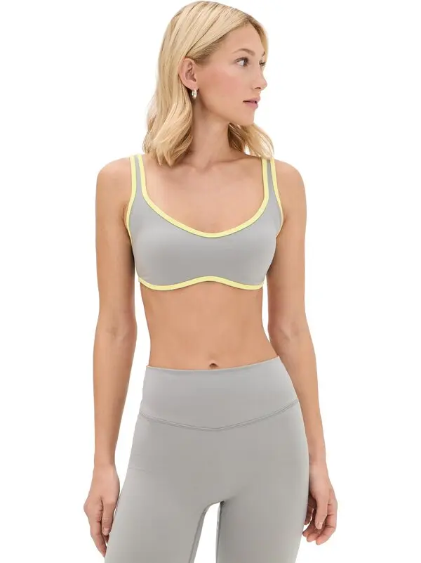 FORM Curved Hem Bra - Slate/lemon