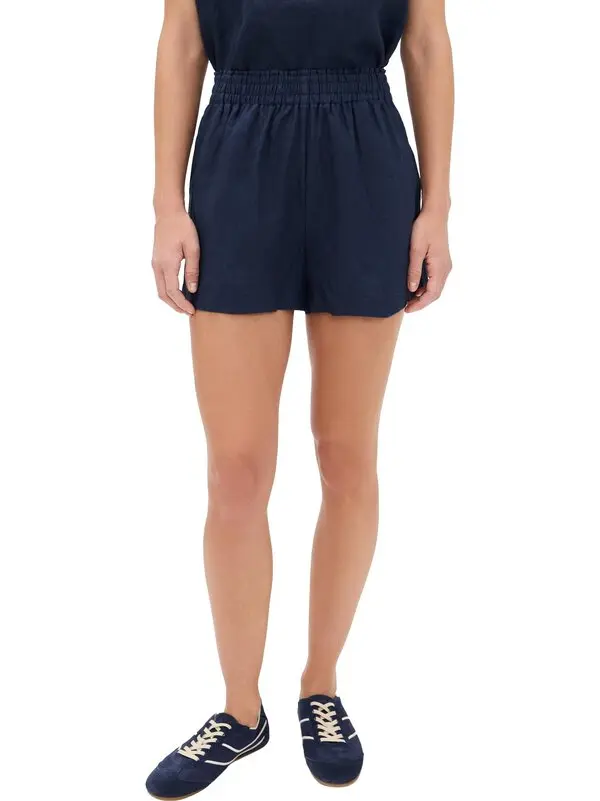 PERFECTWHITETEE Malin Linen Shorts - Navy