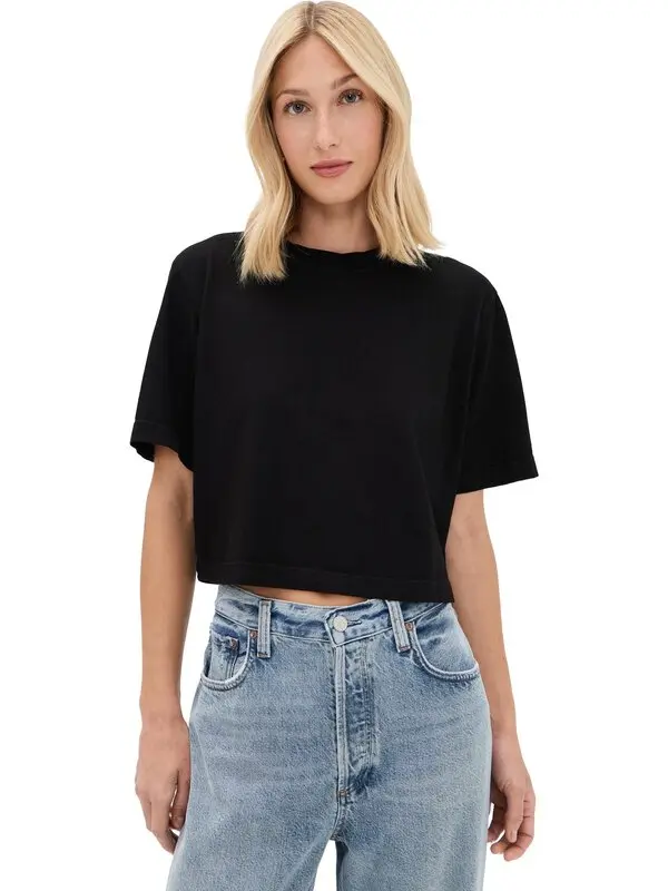 Cotton Citizen The Tokyo Crop Tee - Jet Black