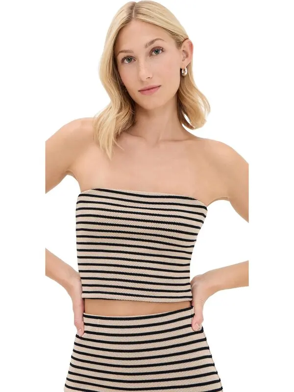 Z Supply Caffari Striped Tube Top - Putty