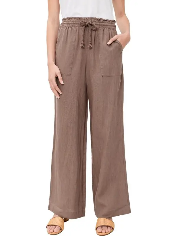 Splendid Stella Linen Paperbag Pants - Wicker