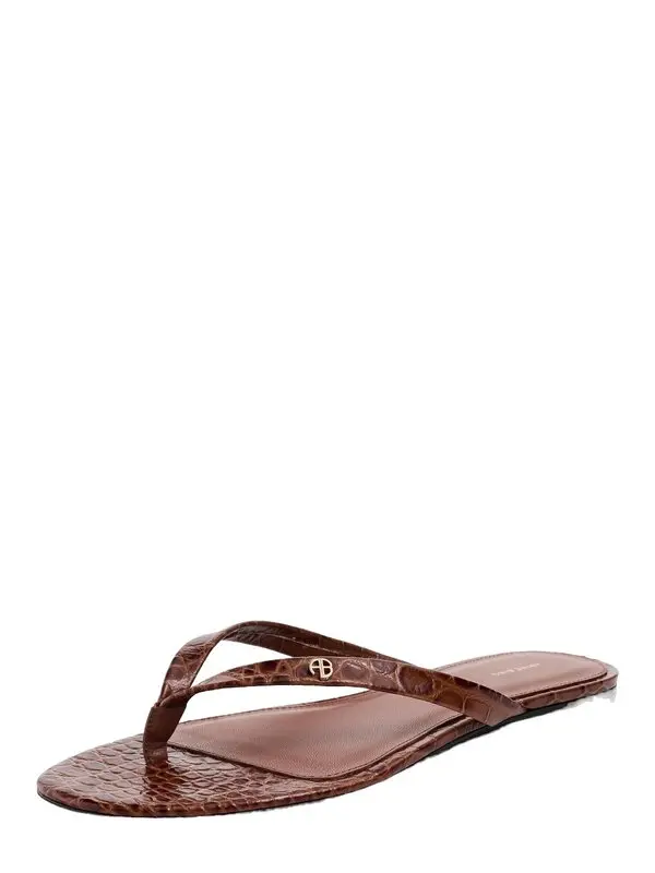 ANINE BING Noelle Thong Sandals - Embossed Brown