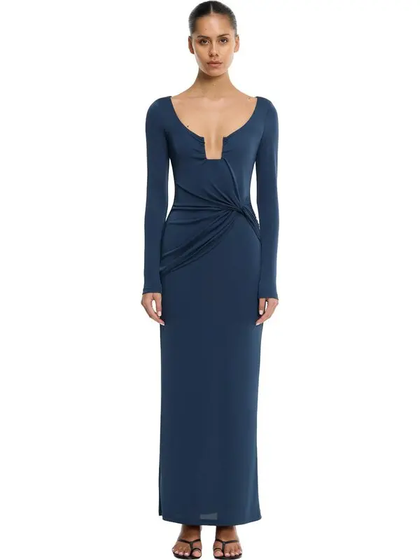 Significant Other Long-sleeve Maxi Dress - Steel Blue