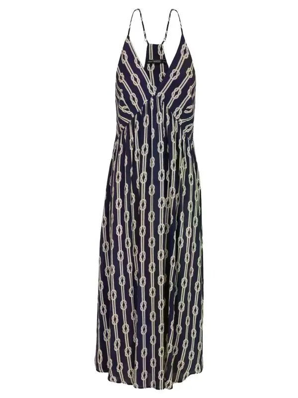LENNY NIEMEYER Patterned V-neck Midi Dress - Blue