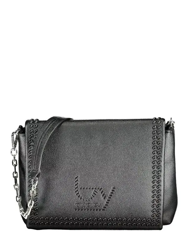 Byblos Studded Logo-embossed Shoulder Bag - Black