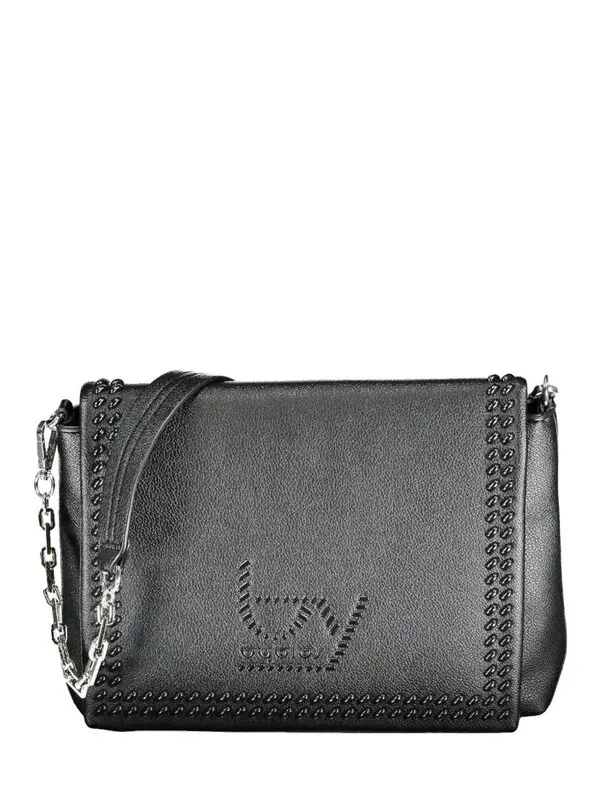 Byblos Studded Logo-embossed Shoulder Bag - Black