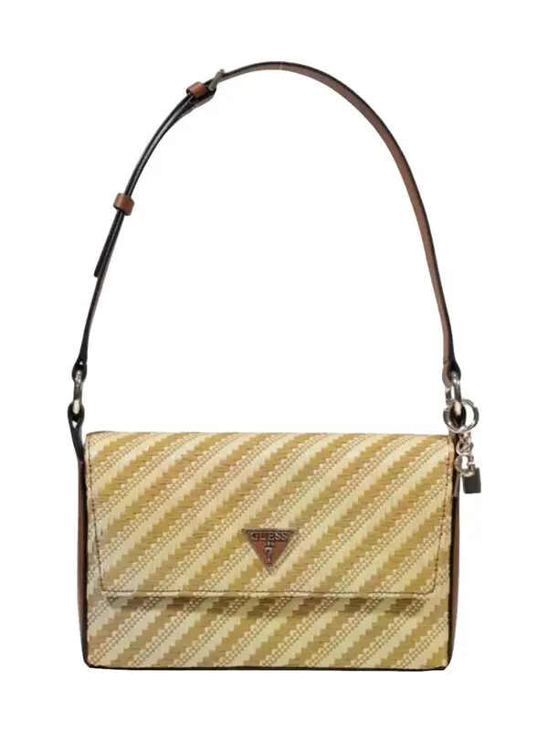 Guess Diagonal-stripe Shoulder Bag - Neutrals
