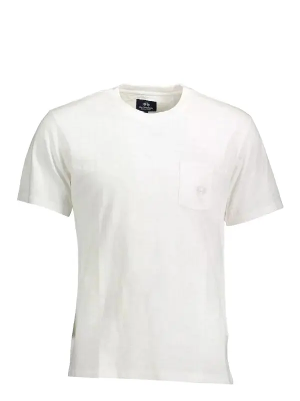 LA MARTINA Embroidered-logo Pocket T-shirt - Neutrals