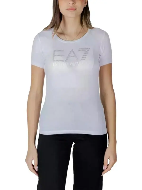 EA7 Rhinestone Embellished T-shirt - White