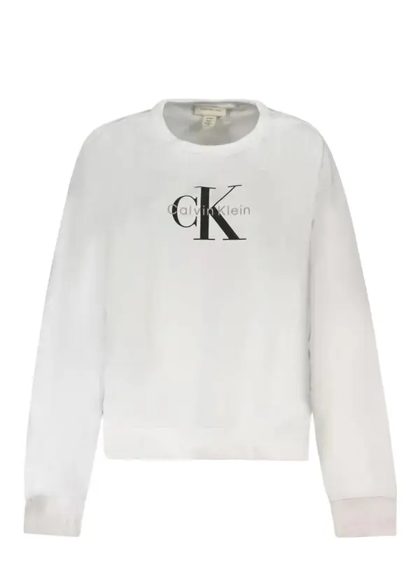 Calvin Klein Logo-print Crew-neck Sweater - White