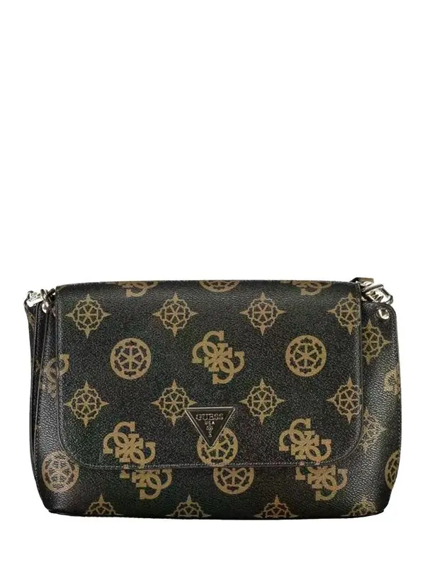Guess Logo Print Shoulder Bag - Brown