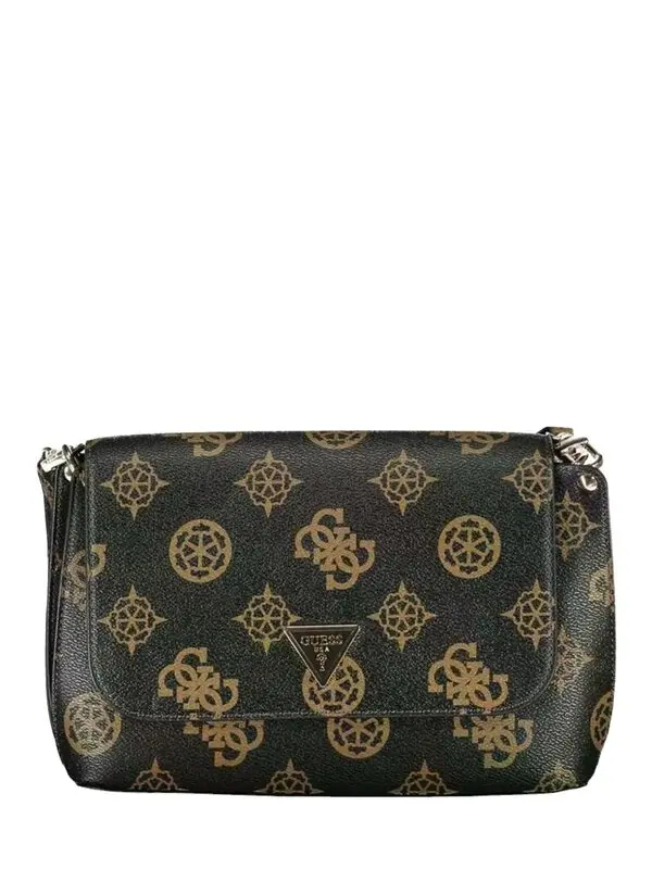 Guess Logo Print Shoulder Bag - Brown