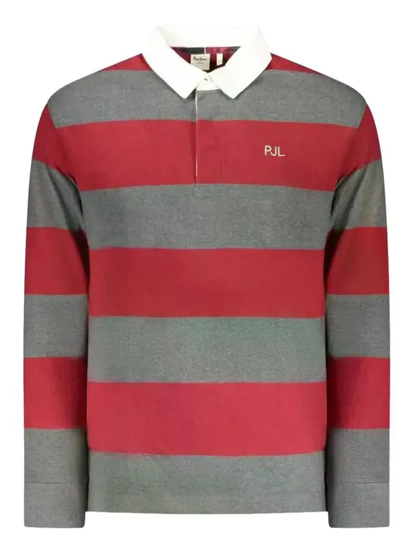 Pepe Jeans Striped Long-sleeve Polo Shirt - Red