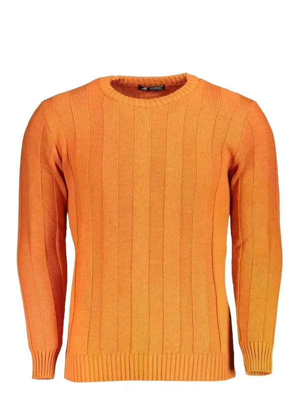 U.S. Grand Ribbed-knit Crew-neck Sweater - Orange