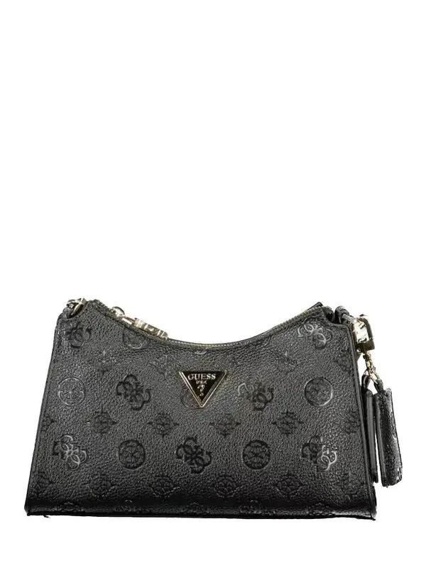 Guess Cresidia Embossed Logo-pattern Shoulder Bag - Black