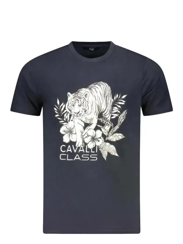 Roberto Cavalli Floral-print T-shirt - Blue