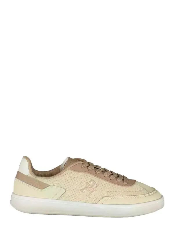 Tommy Hilfiger Perforated Sneakers With Embroidered Logo - Neutrals