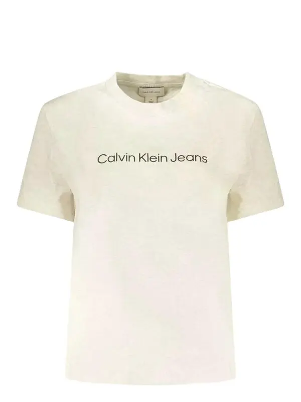 Calvin Klein Logo-print Cotton T-shirt - Neutrals