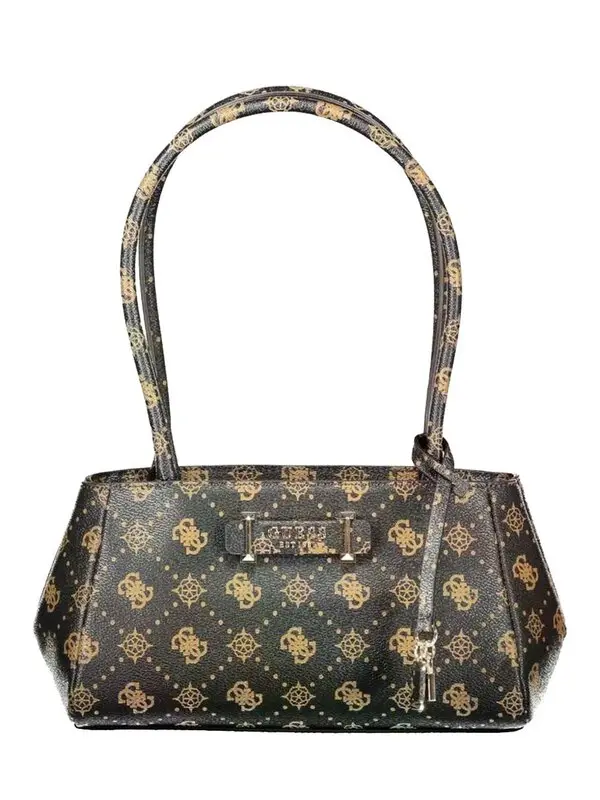 Guess Monogram-print Shoulder Bag - Brown