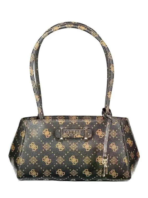 Guess Monogram-print Shoulder Bag - Brown