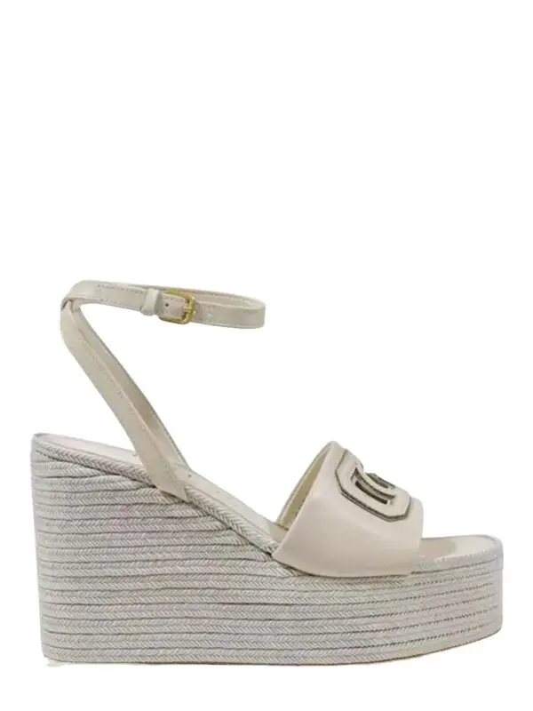 Guess Logo-plaque Platform Wedge Sandals - Neutrals