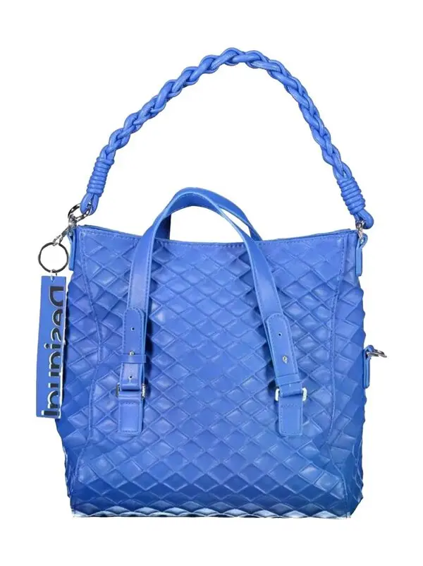 Desigual Quilted Braided-handle Tote Bag - Blue