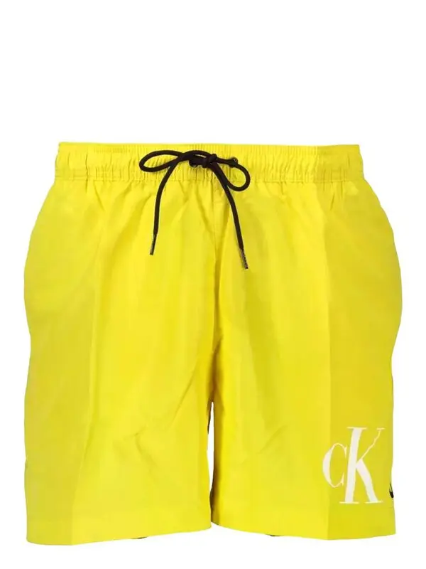 Calvin Klein Logo-print Swim Shorts - Yellow