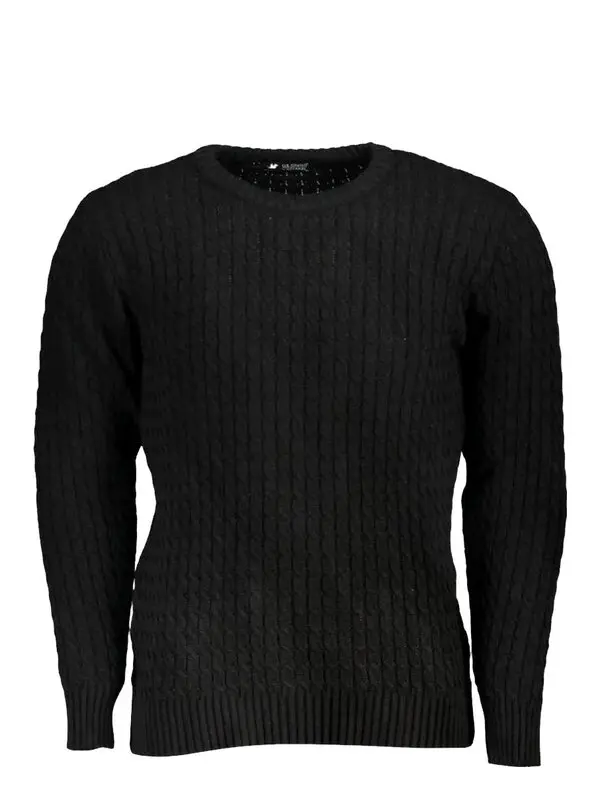 U.S. GRAND Cable-knit Elbow-patch Sweater - Black