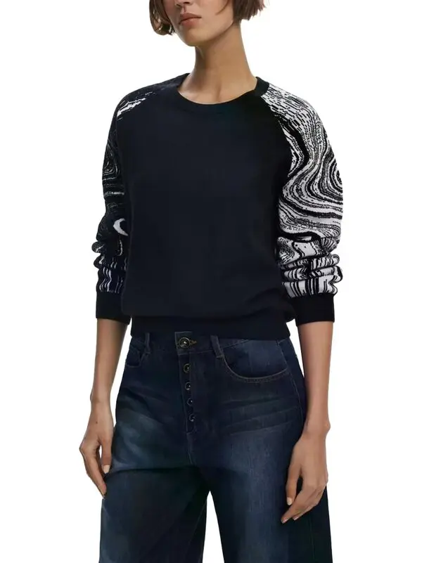 Desigual Marbled Jumper - Black