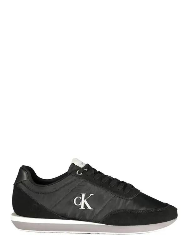 Calvin Klein Logo-patch Panelled Sneakers - Black