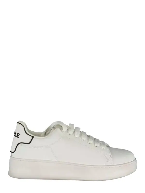 GAELLE Logo-print Lace-up Sneakers - White