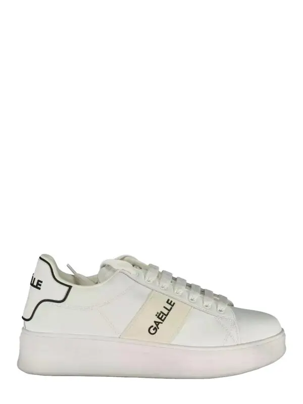 GAELLE Logo-print Lace-up Sneakers - White