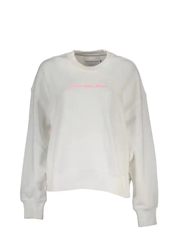 Calvin Klein Logo-embroidered Crew Neck Sweatshirt - Neutrals