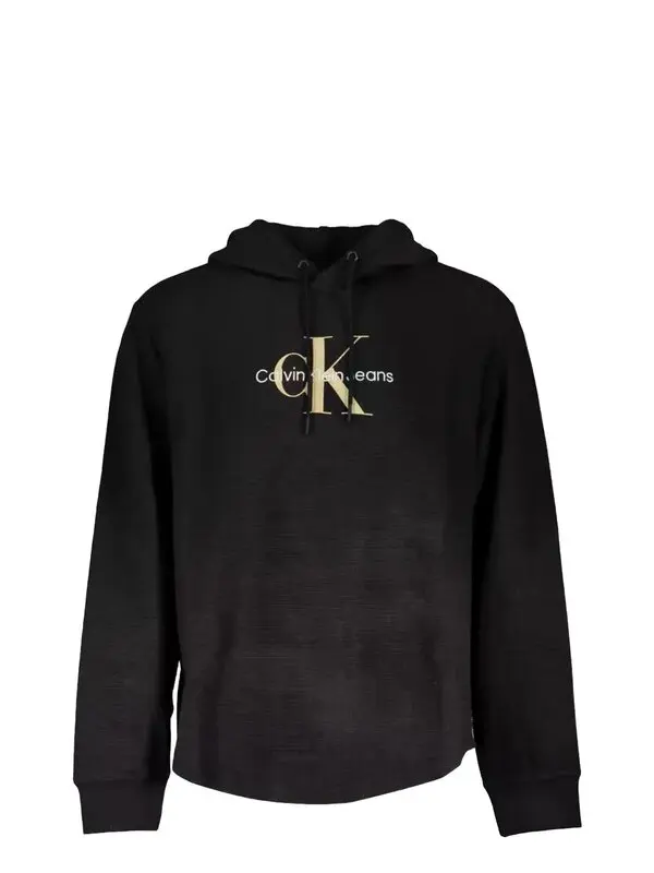 Calvin Klein Logo-embroidered Knitted Hoodie - Black