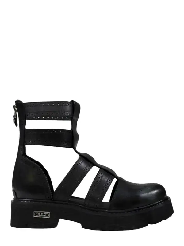 CULT Brogue-detail Platform Sandals - Black