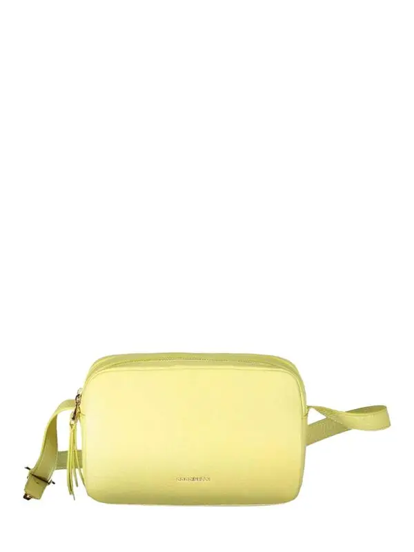 COCCINELLE Emy Pebbled Leather Crossbody Bag - Yellow