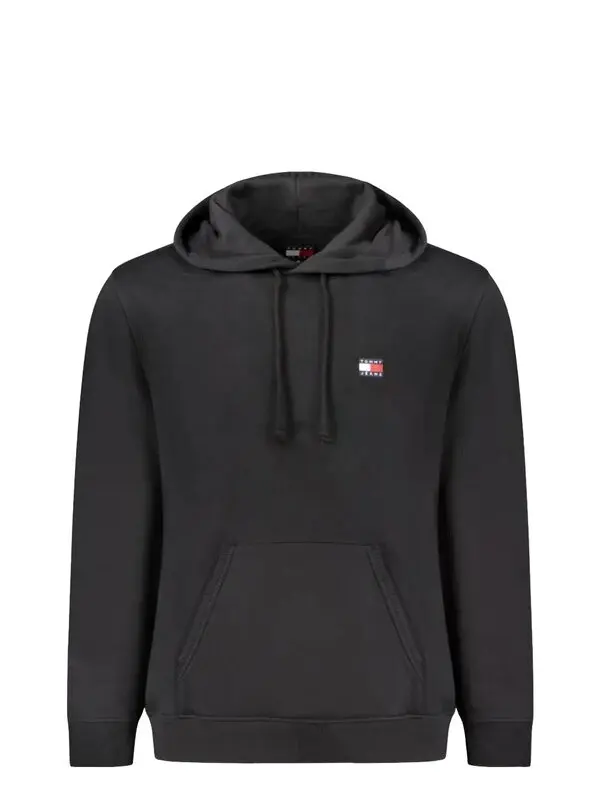Tommy Hilfiger Logo-patch Kangaroo-pocket Hoodie - Black