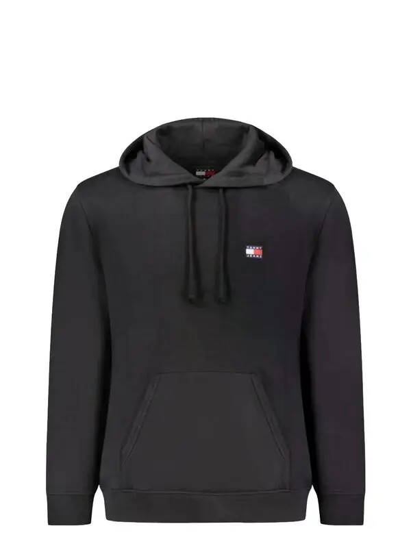 Tommy Hilfiger Logo-patch Kangaroo-pocket Hoodie - Black