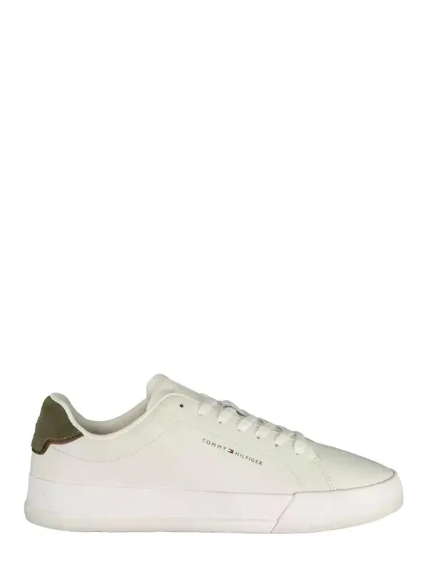 Tommy Hilfiger Pebble Grain Court Leather Sneakers - White