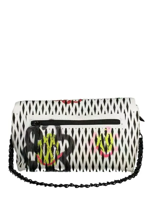 Desigual Graffiti-print Cut-out Crossbody Bag - White